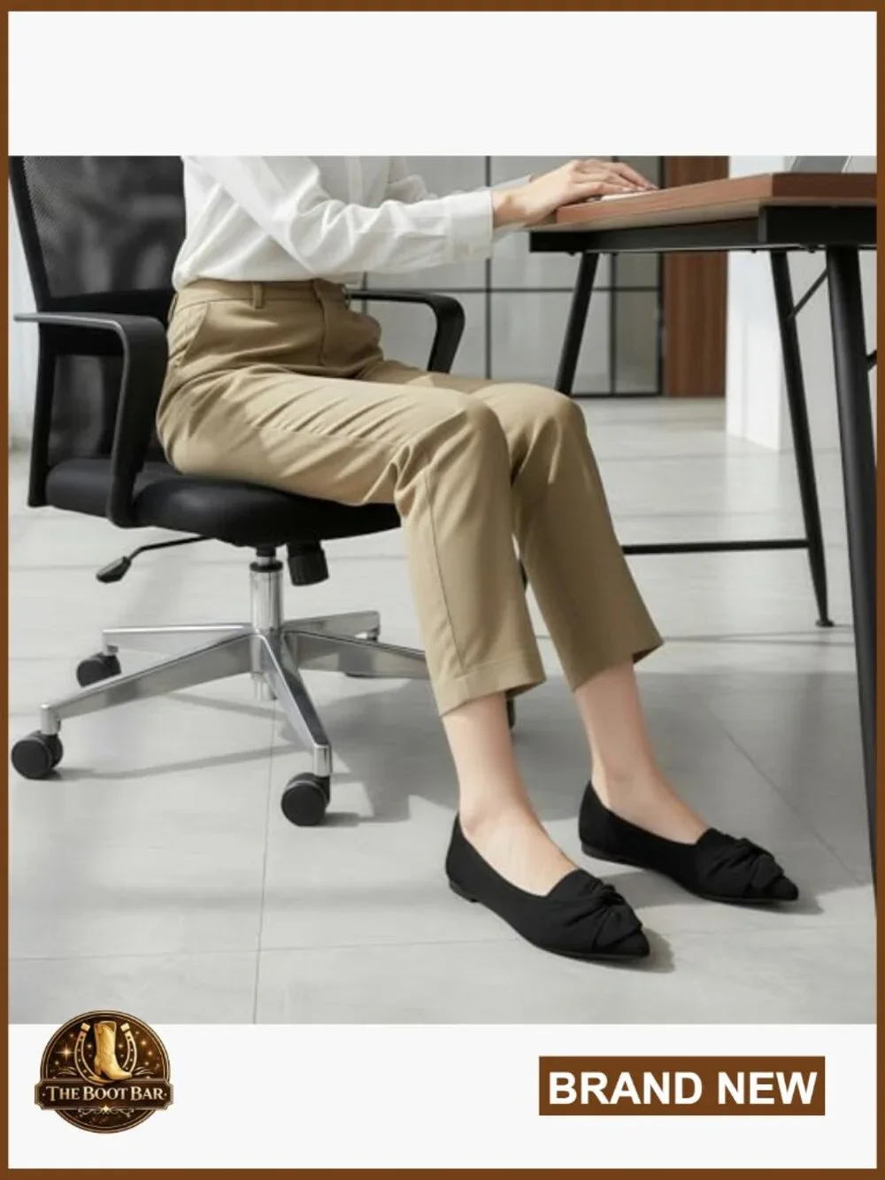 Shoes | Womens Pointed Toe Ballet Flats With Knit Bow And Arch Support ...